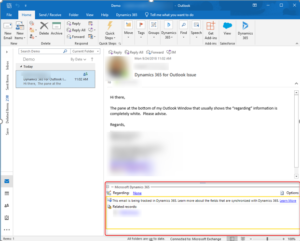 Dynamics 365 for Outlook: Tracking Details Not Displaying | Tips