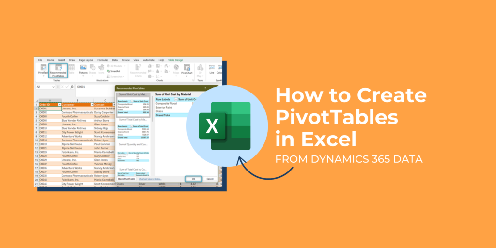 Create a PivotTable in Excel Using Dynamics 365 Data